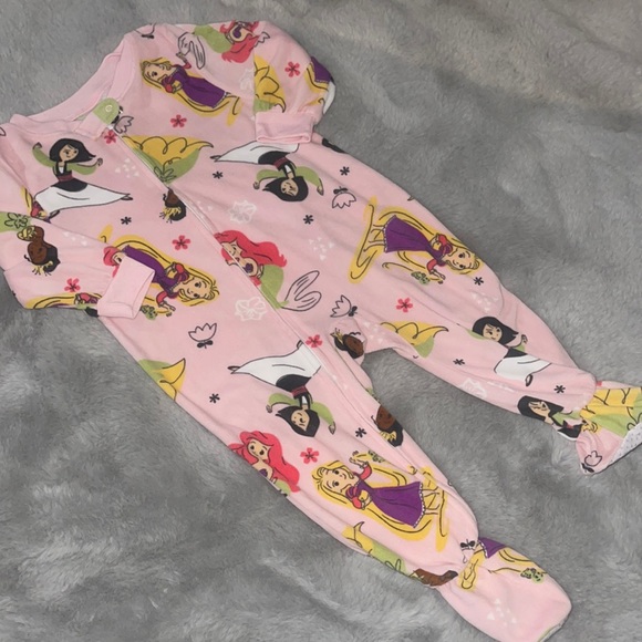Disney | Pajamas | Disney Princess Sleeper Footed 8m Arial Tiana Mulan ...